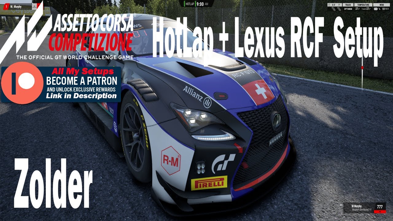 Assetto Corsa Competizione ACC Hotlap Lexus RCF GT3 Setup at Zolder ...