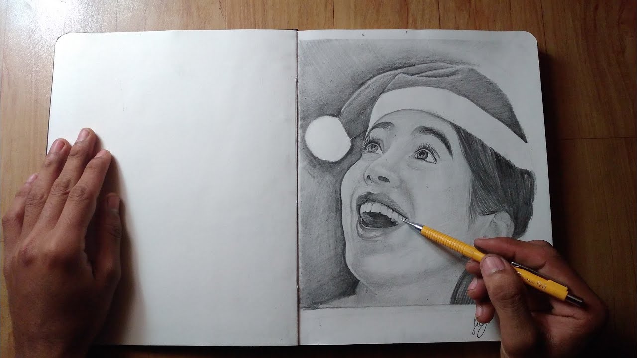 How to draw a beautiful hyper realistic girl face Drawing / Janhvi ...