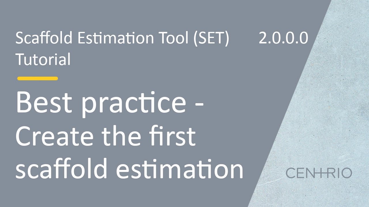 Scaffold Estimation Tool (SET) | Best Practice - Create the first ...