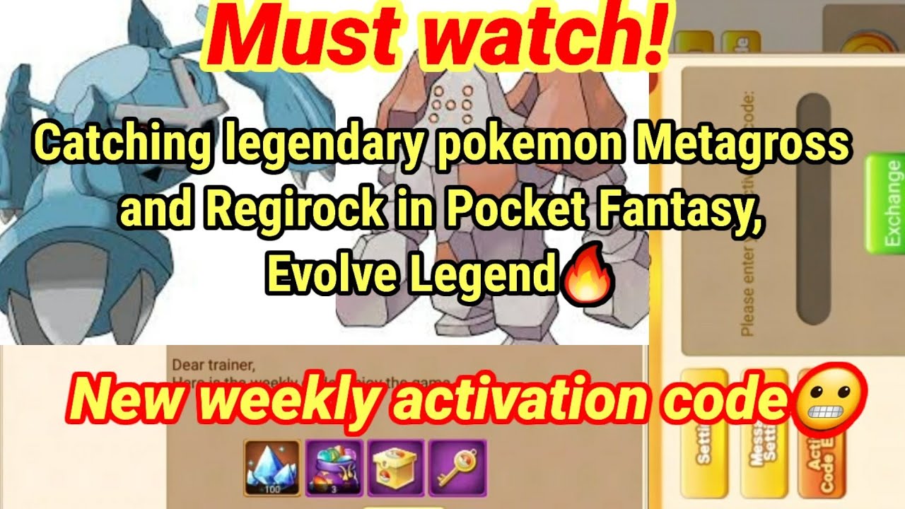 How to catch legendary pokemon Metagross and Regirock🔥,new weekly activation code in Evolve ...