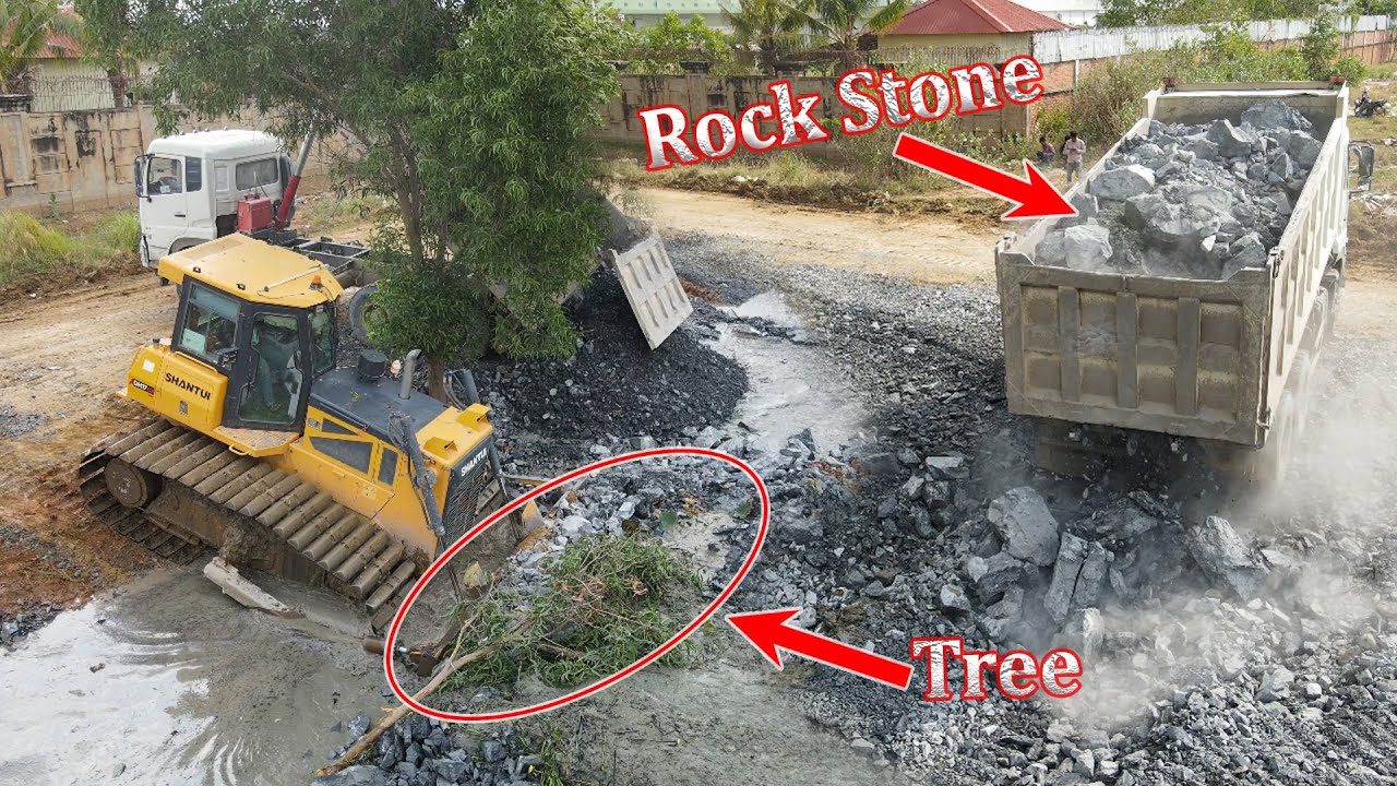Amazing Be Continued! Nice Activity Pushing Rock Stone by Bulldozer ...