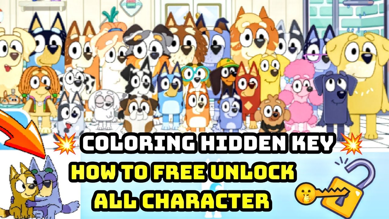 Bluey The Videogame Coloring Hidden Key How To Free Unlock All ...