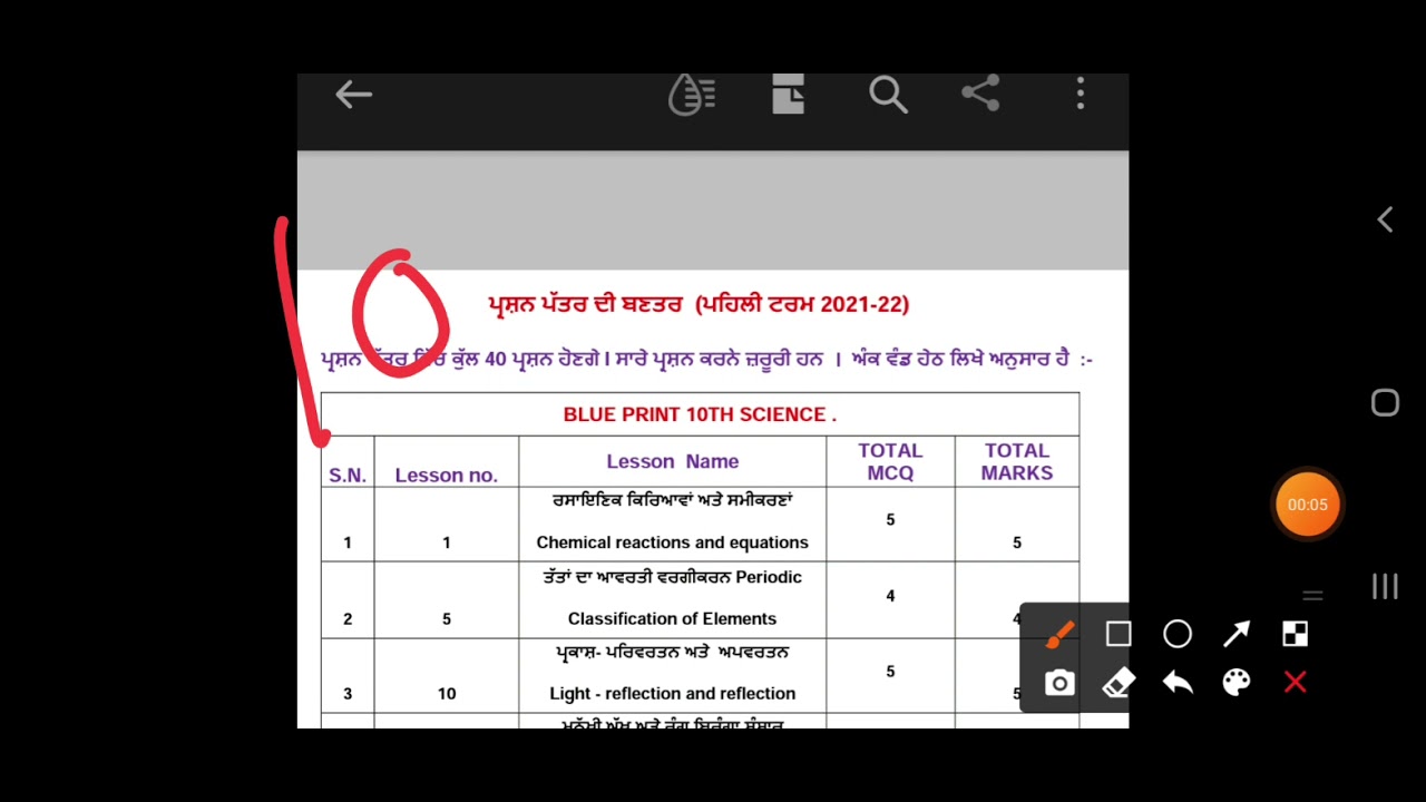 10th Class Semester 1 Science: Marks distribution: PSEB Paper Pattern ...