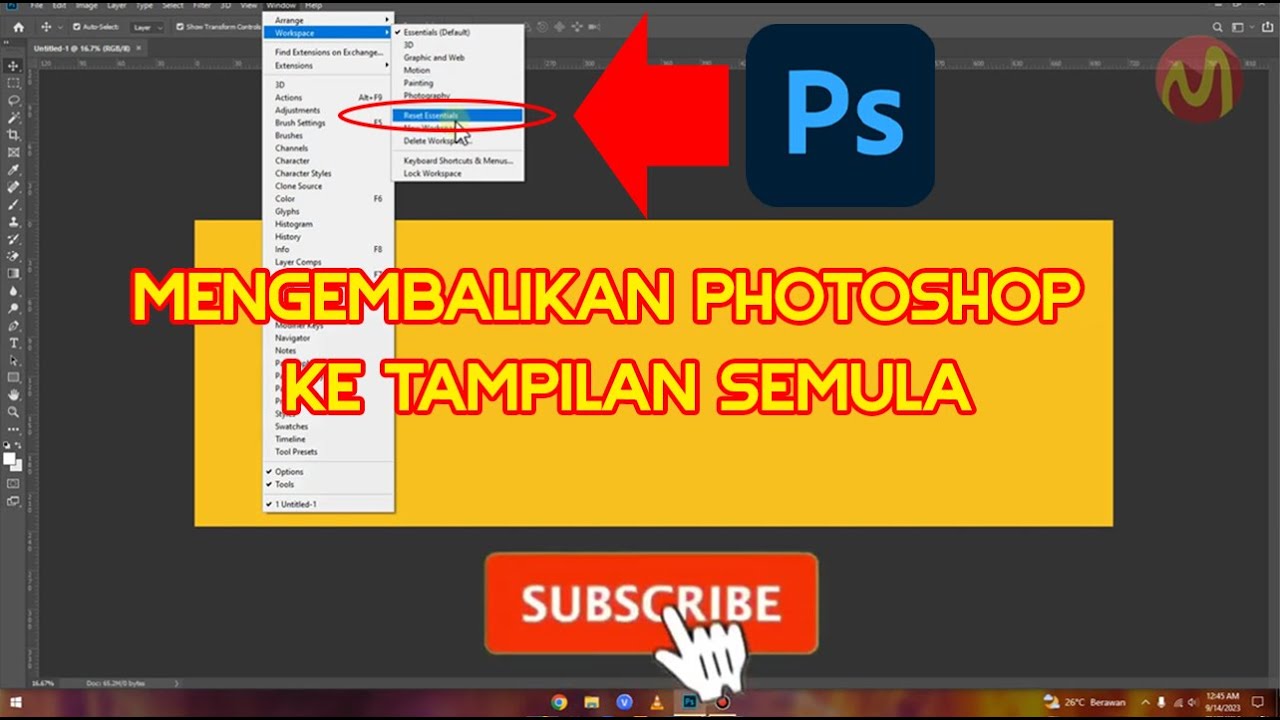 Cara Mengembalikan Tampilan PhotoShop ke Awal - YouTube