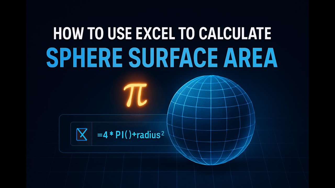 How to Calculate the Surface Area of a Sphere in Excel - YouTube
