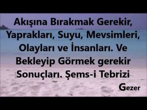 Akışına Bırakmak Gerekir, Yaprakları, Suyu, Mevsimleri, Olayları ve İnsanları..... Şems-i Tebrizi