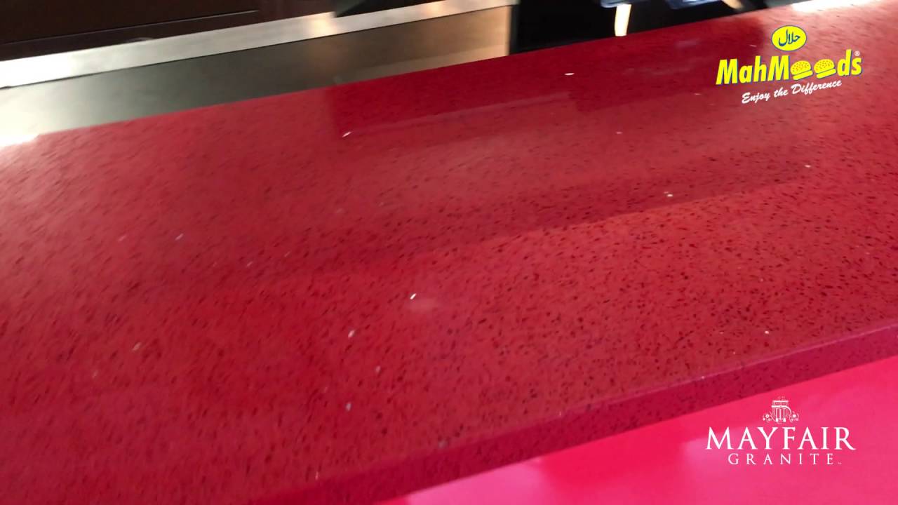 Red Starlight Quartz Worktops - YouTube