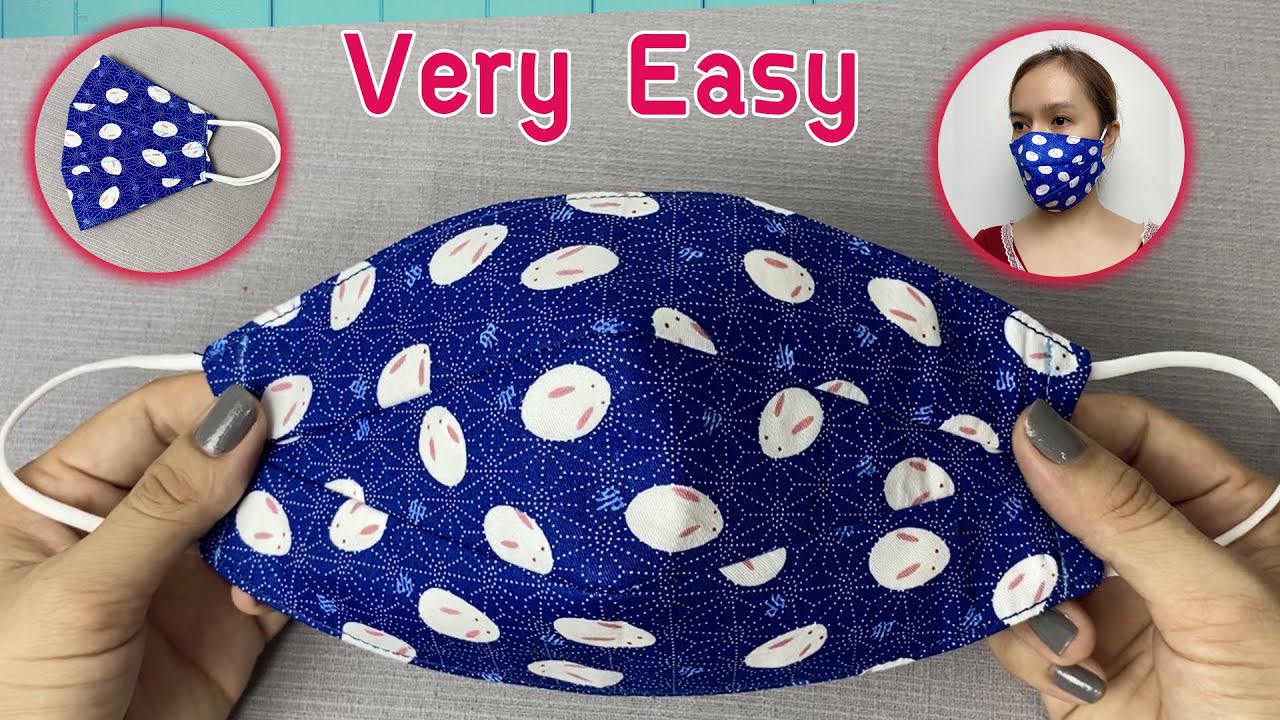 DIY 3D Mask! (Very Easy) Pattern Sewing Tutorial | Fabric Face Mask ...