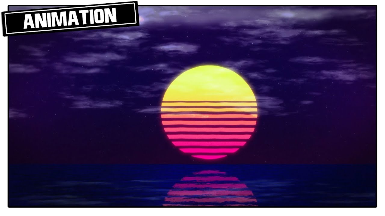 SYNTH WAVE RETRO 16 BIT GAMING SUNSET SCENE | FREE RUN LOOP | HD ...