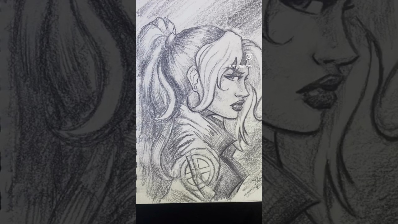 Rogue sketch #sketching #marvelcomics #fypシ - YouTube