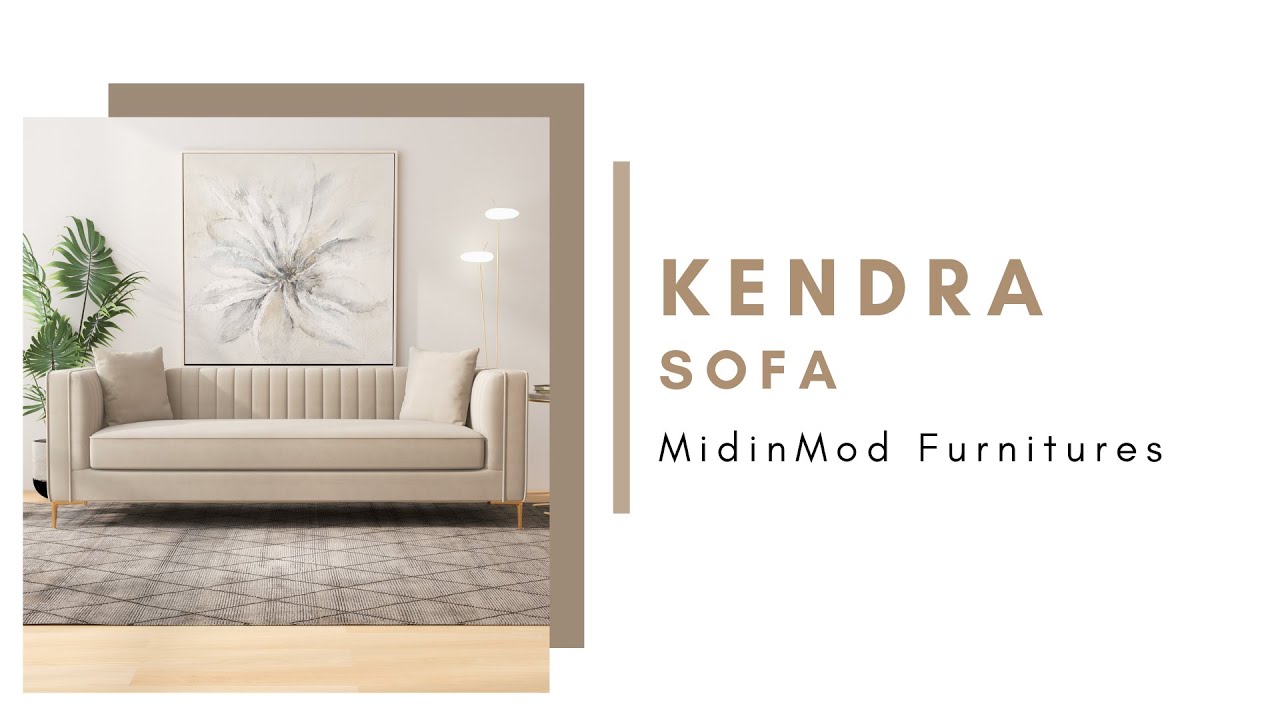 Kendra Sofa | Beige Boucle | MidinMod Furniture - YouTube