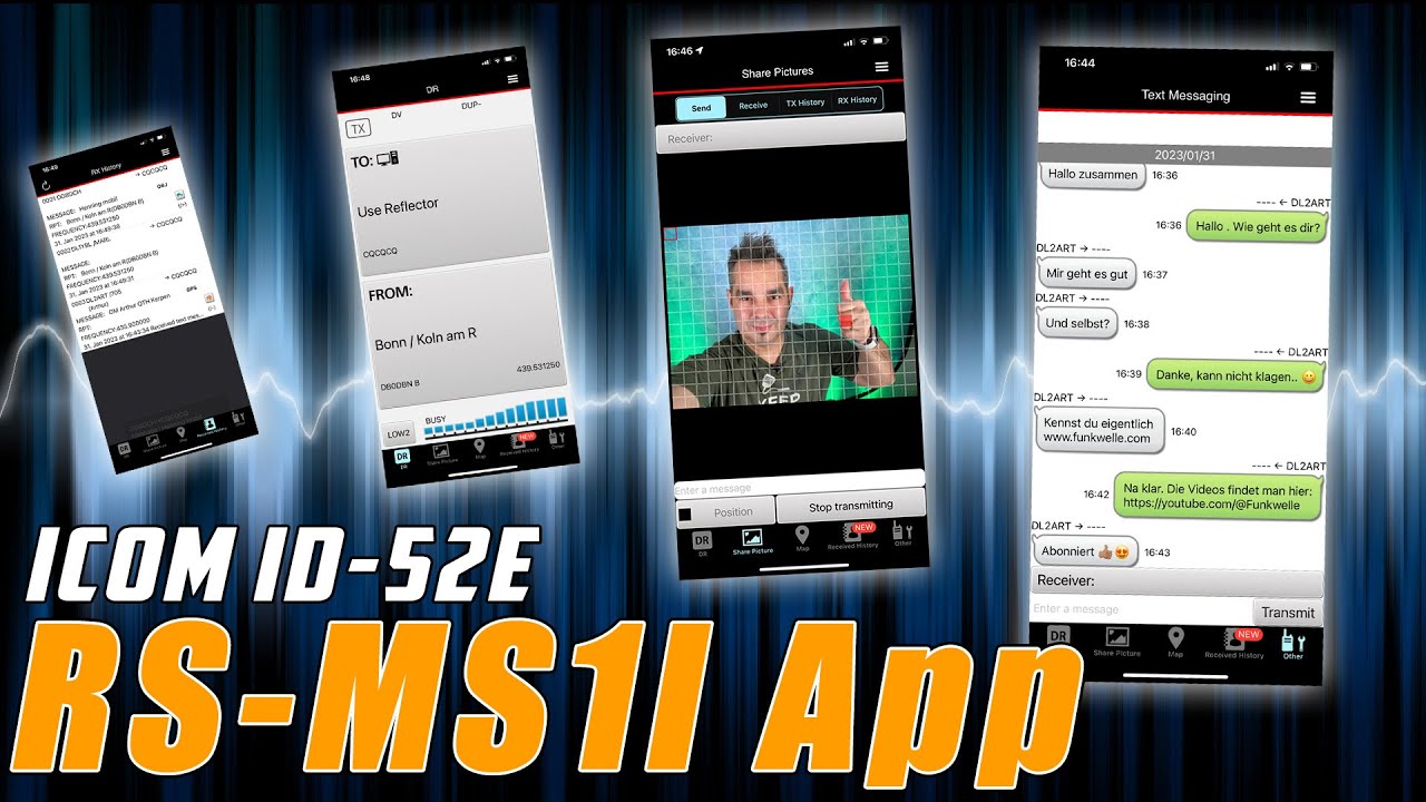 Icom RS-MS1 App 📱 Chatten, Fotoversand & Fernsteuerung - YouTube