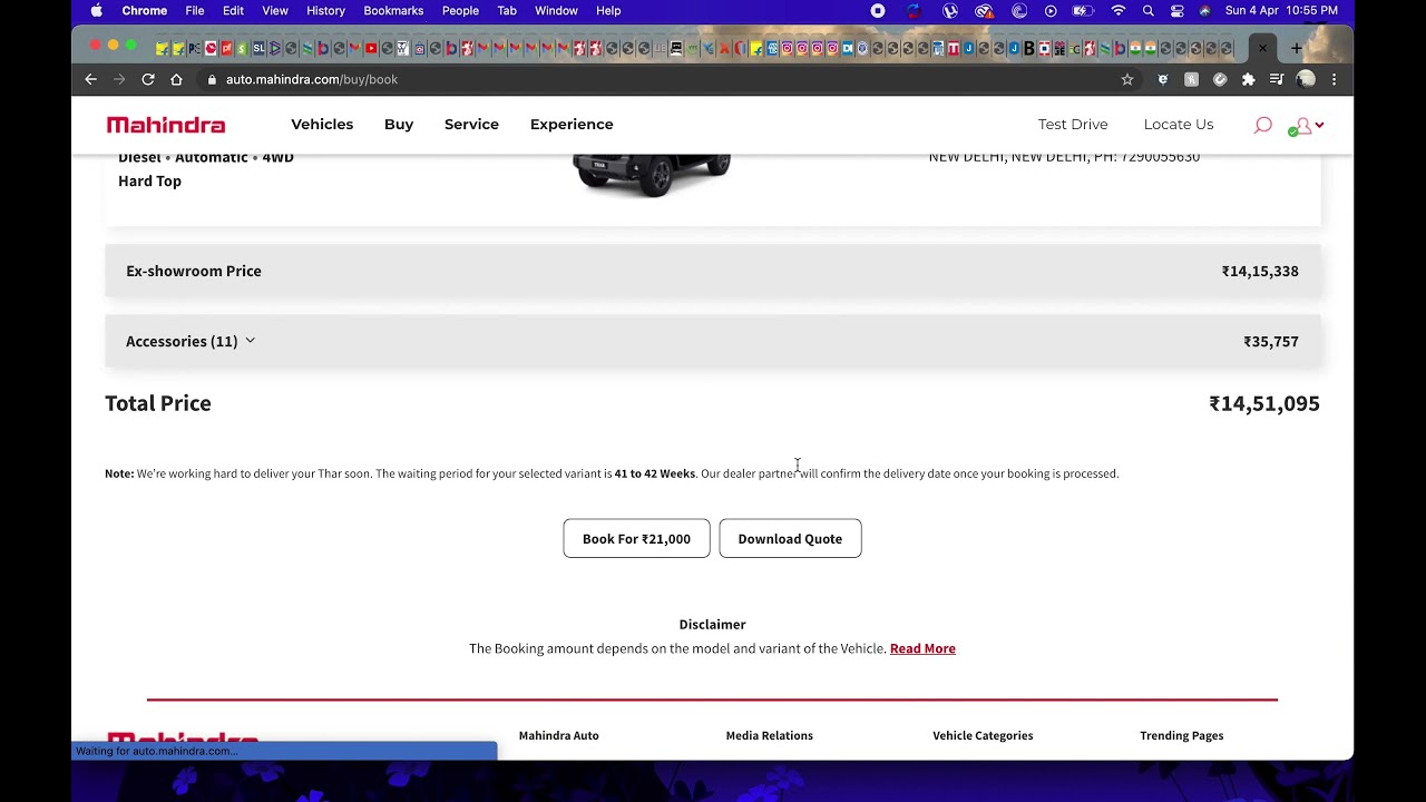 mahindra THAR booking full procedure . - YouTube