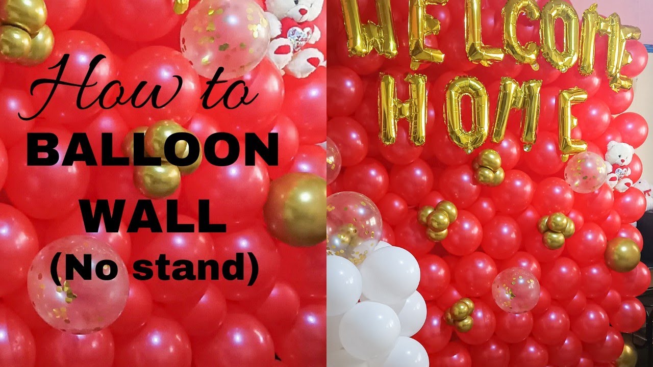 BALLOON WALL DIY [No Stand] | How To | Tutorial - YouTube