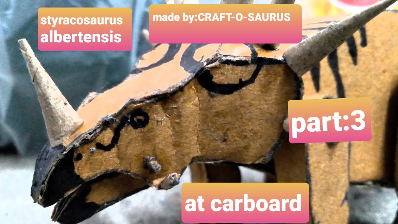 CRAFT-O-SAURUS finished the styracosaurus albertensis at carboard - YouTube