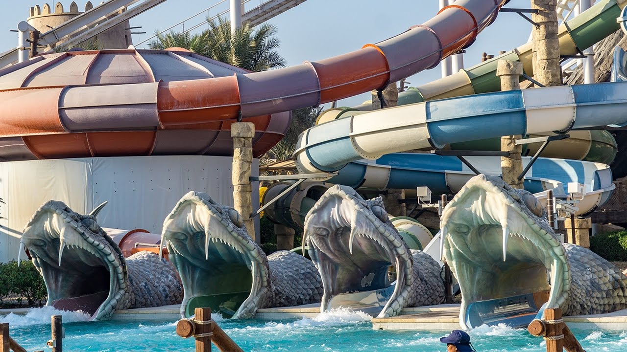 Yas Waterworld Abu Dhabi - Snake's Tail Waterslide Onride POV - YouTube