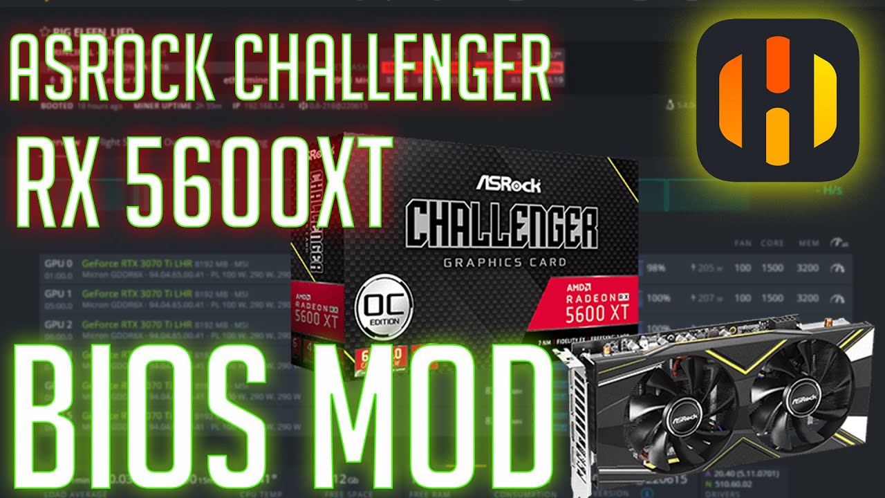 Bios Mod + Overclock | 40MH/s++ RX 5600XT Asrock Challenger - YouTube