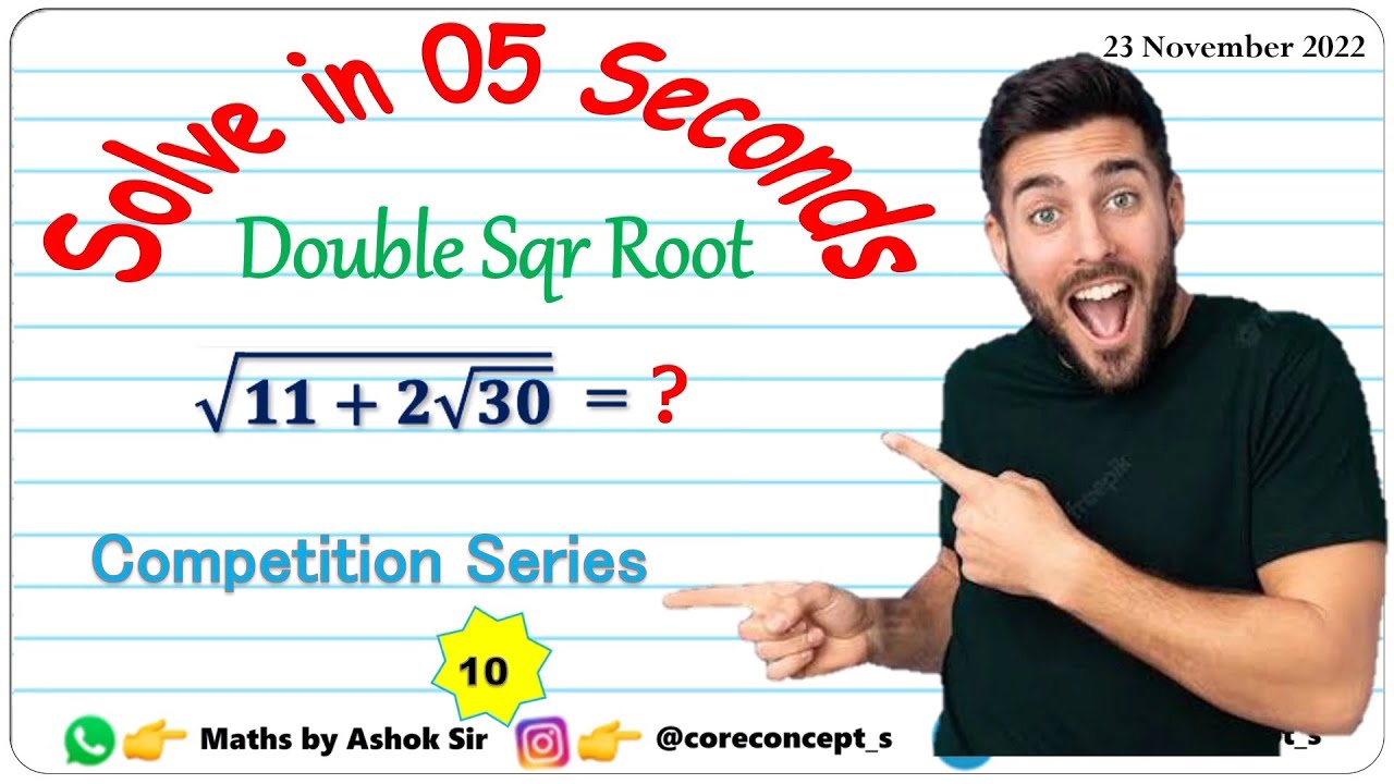 @coreconcepts #doubleSquareRoot Double square root - YouTube