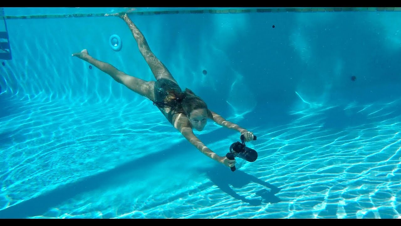 Carla Underwater swimming with Lefeet Scooter - YouTube