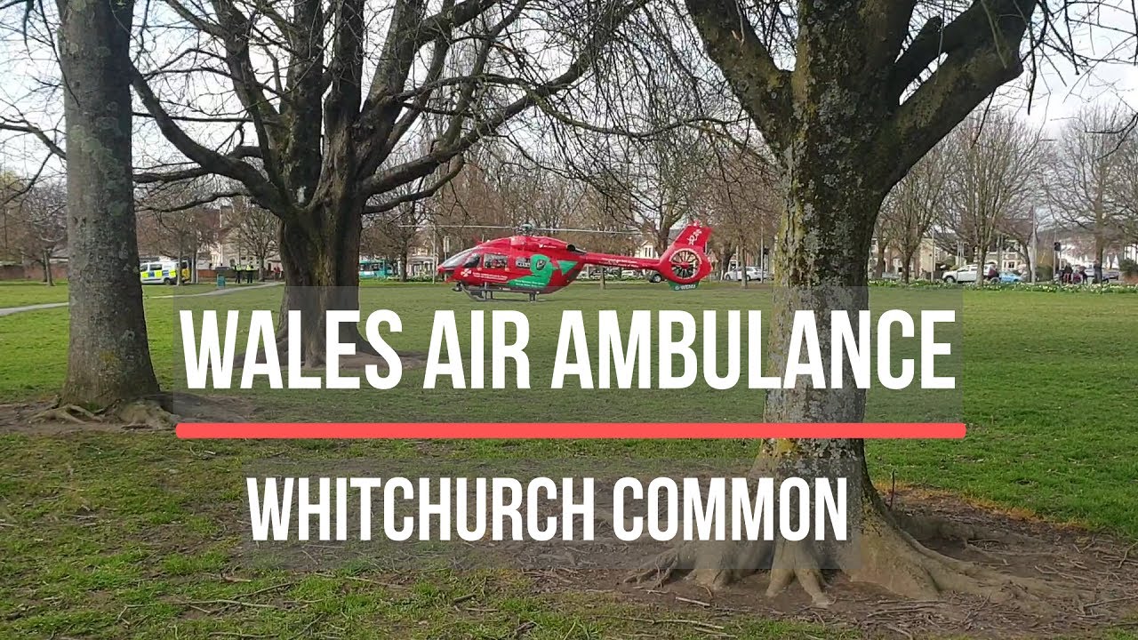 Wales air ambulance helicopter on Whitchurch Common, Cardiff. - YouTube
