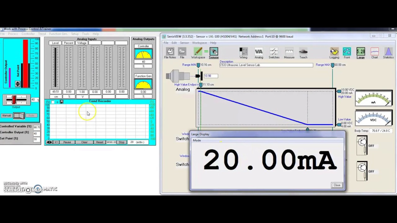 Setting up the Analog Input Values on LVProSim (Ultrasonic Level Lab 5D ...