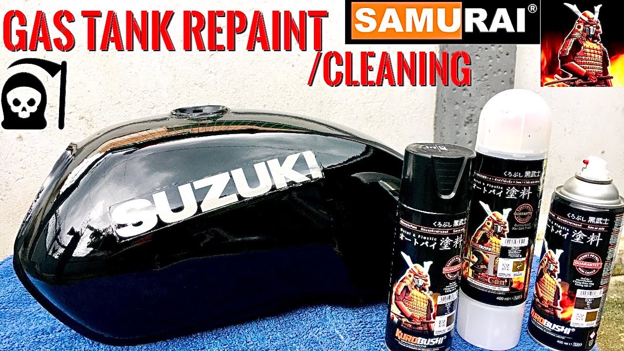 GAS TANK REPAINT ON||SUZUKI GD110||SAMURAI S30 BLACK||2KCLEAR - YouTube