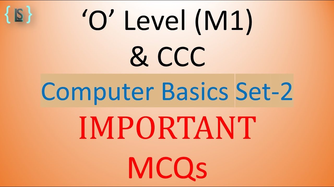 Computer Basics Important MCQs || For CCC & 'O' Level (M1) - YouTube