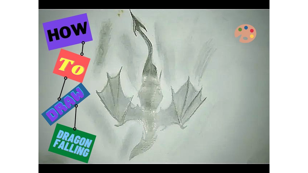 How To Draw Falling Dragon Concept Art | Pencil Art - YouTube