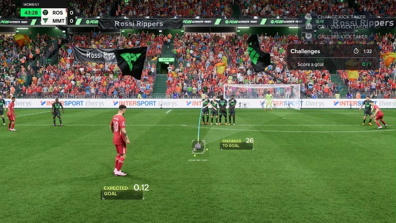 First free kick on fc25 - YouTube