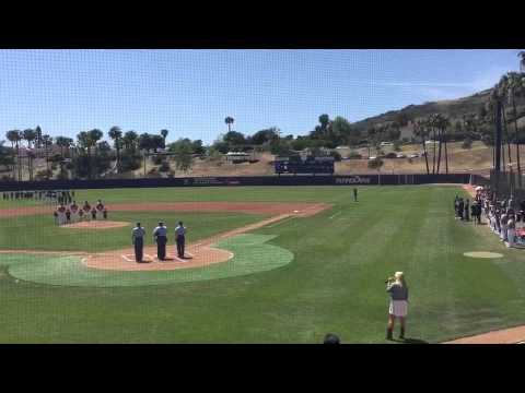 Pepperdine Baseball National Anthem - Geneva Kirshner - YouTube