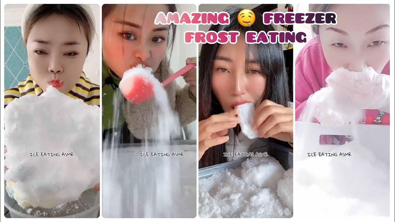[ASMR] FREEZER FROST & POWDERY ICE EATING & ICE MUKBANG & ICE EATING ...