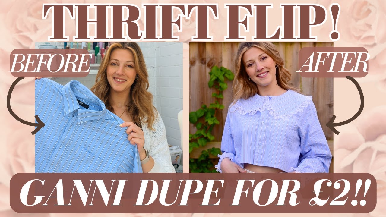 Thrift flip!! Sew the look for less! Making a Ganni dupe out of a £2 ...