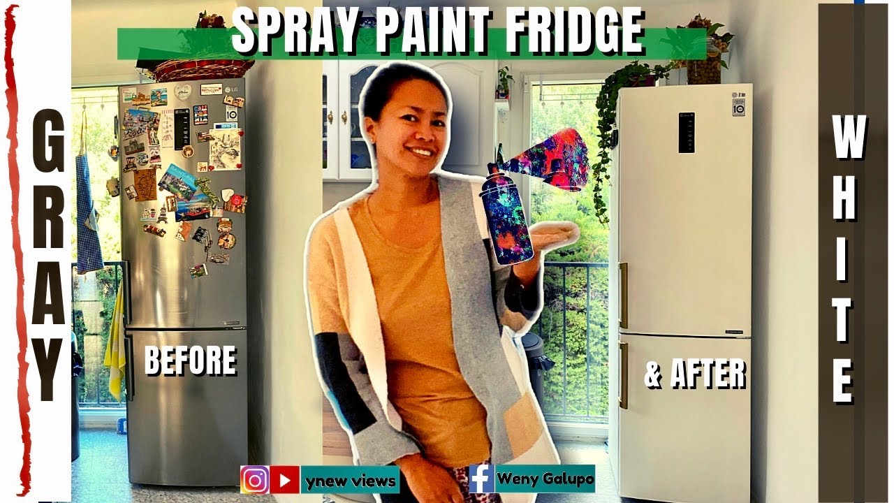 Spray paint Fridge to look New & Expensive!!! - YouTube