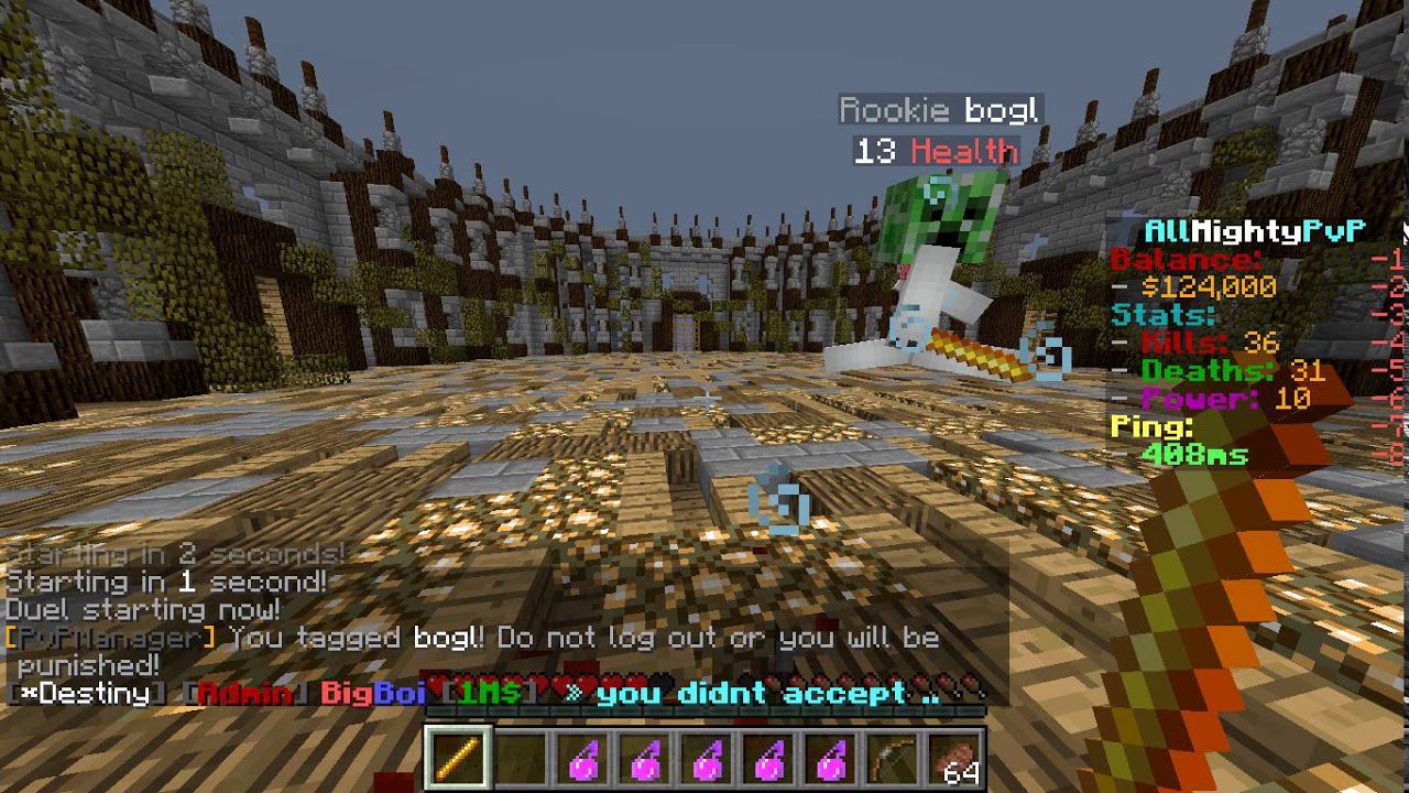 Minecraft Killing Noobs in Naked PvP - YouTube