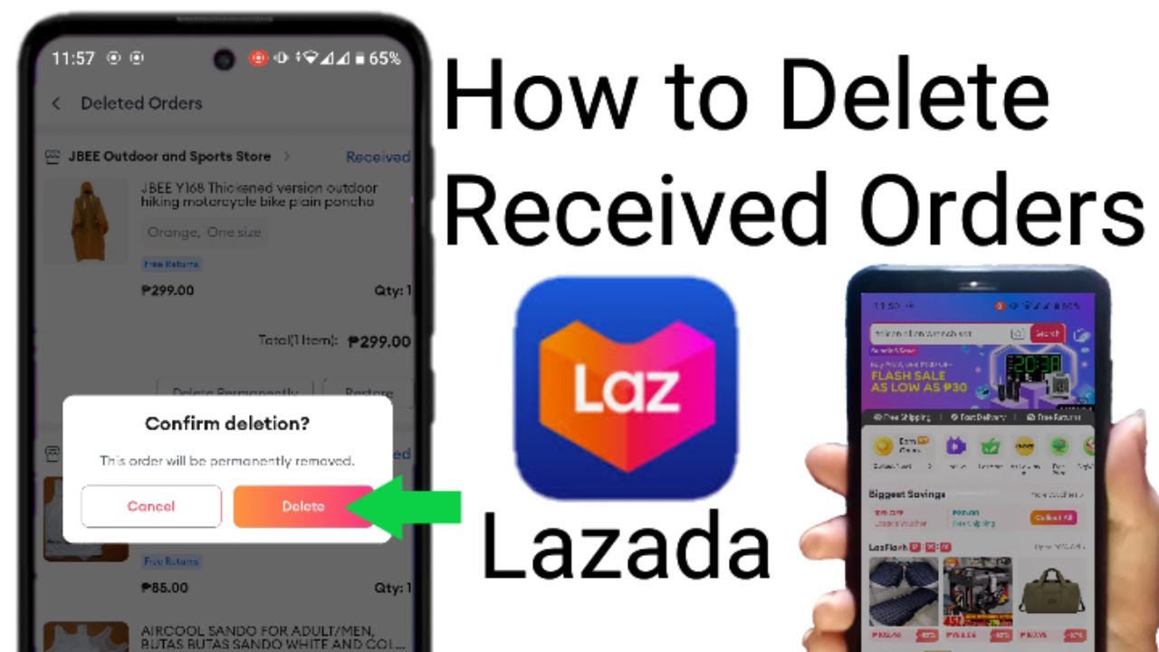 How to delete received orders in Lazada - YouTube