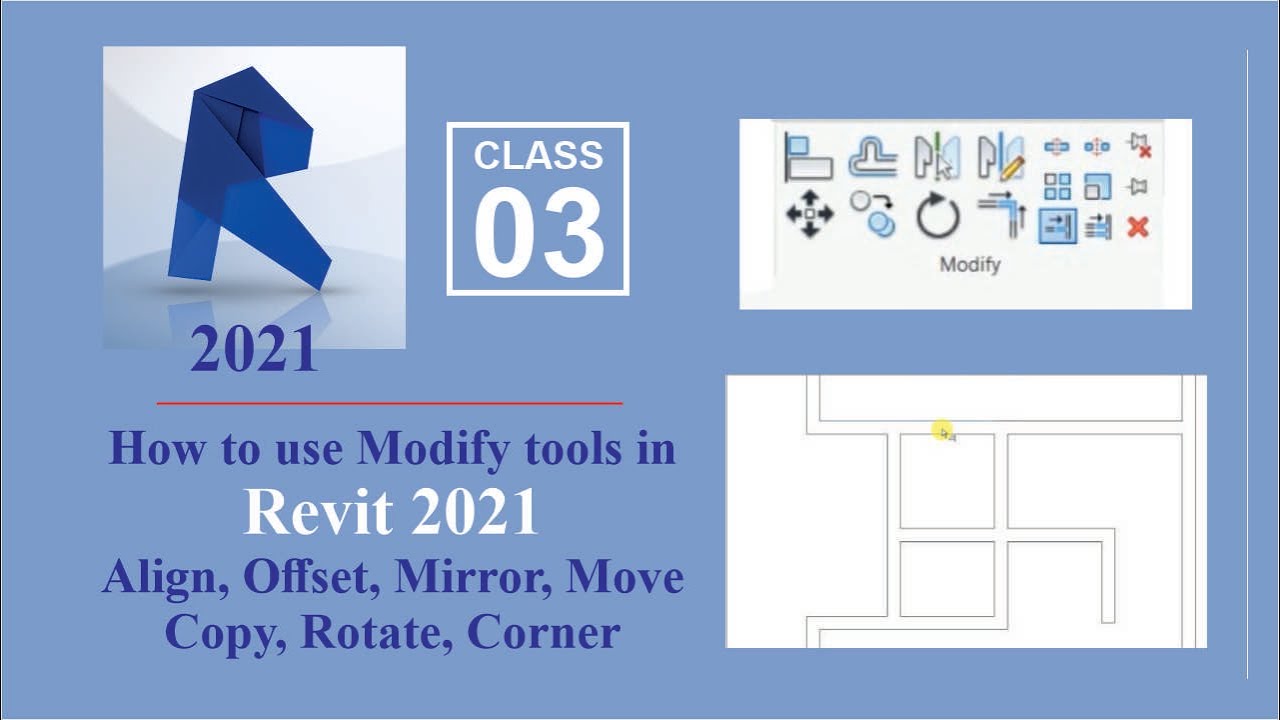 3 Modify Tools In Revit Align Offset Mirror Move Copy Rotate