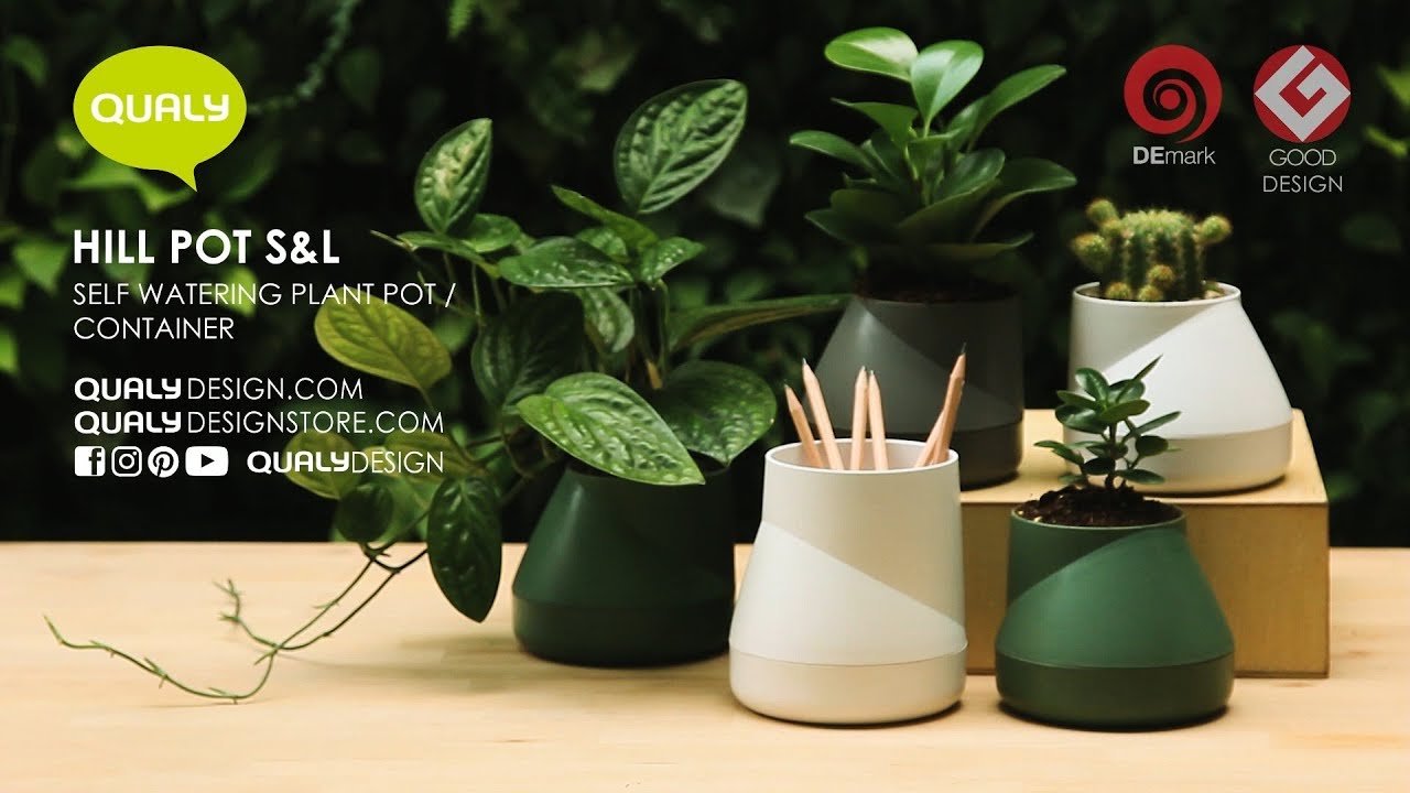 Hill Pot - กระถางต้นไม้ ไม่ต้องรดน้ำบ่อย - QUALY - YouTube