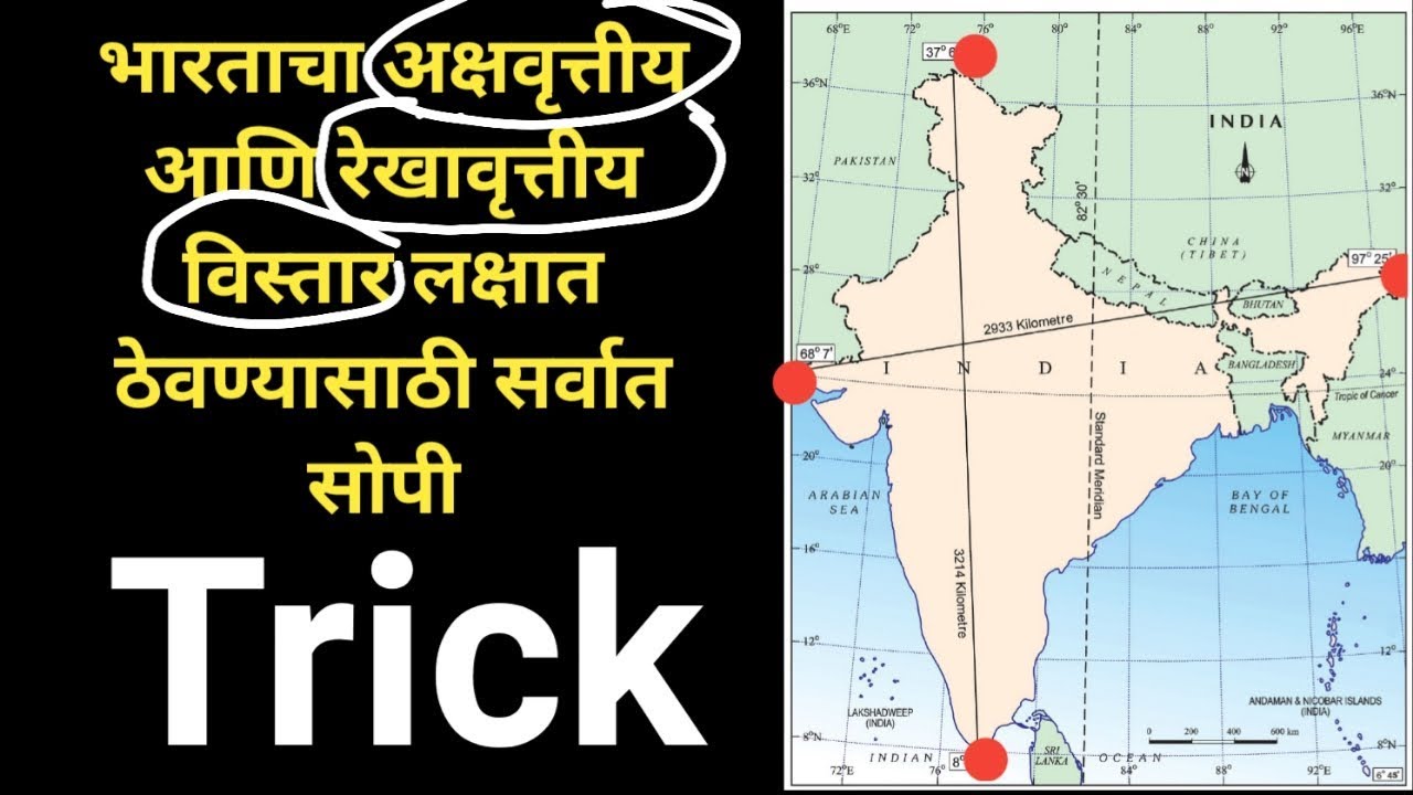 Trick to remember Location of India | MPSC Made Easy | MPSC - Geography ...