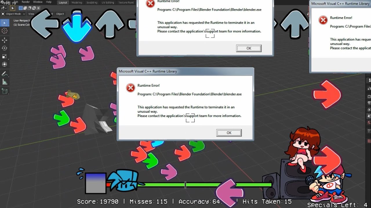 FNF Vs. Untextured Default Blender Cube – music 1, 2 - YouTube