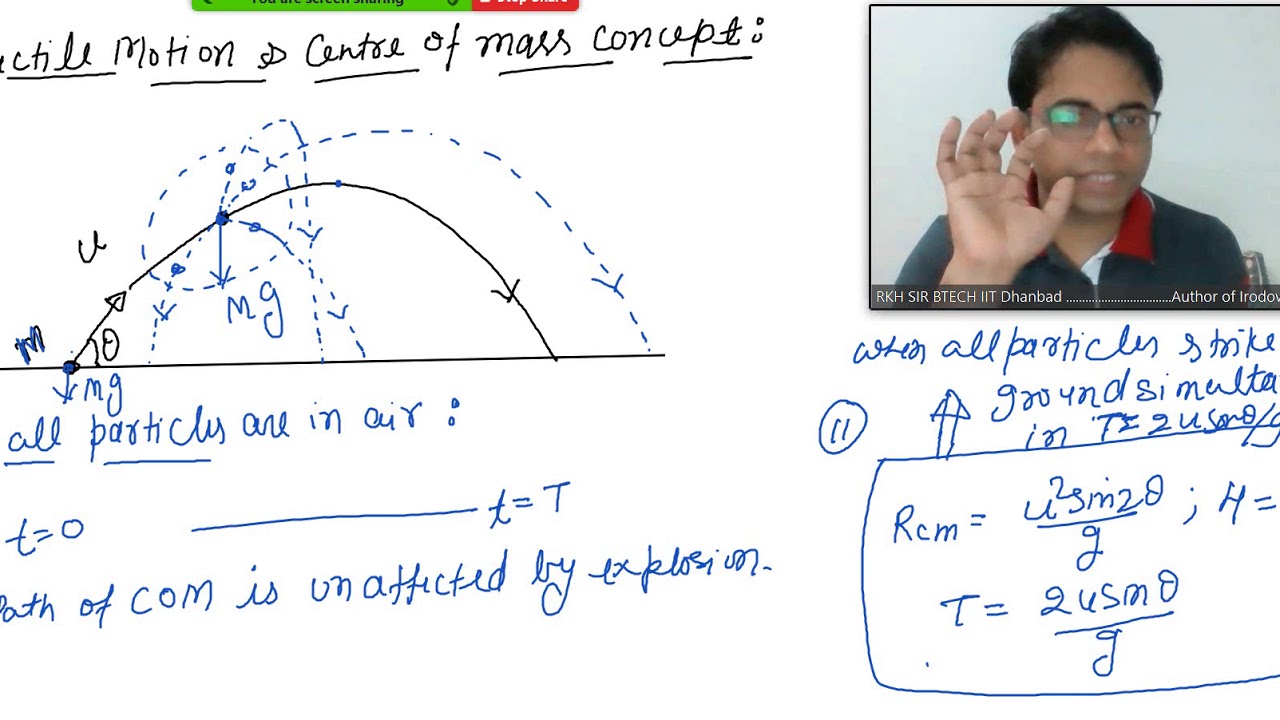 Lecture-6: Explosion in projectile in air question of centre of mass ...