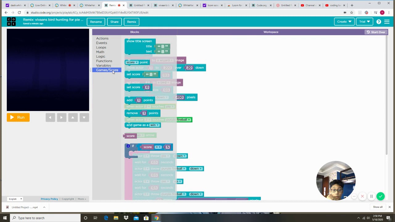 coding bird hunting for pie game - YouTube