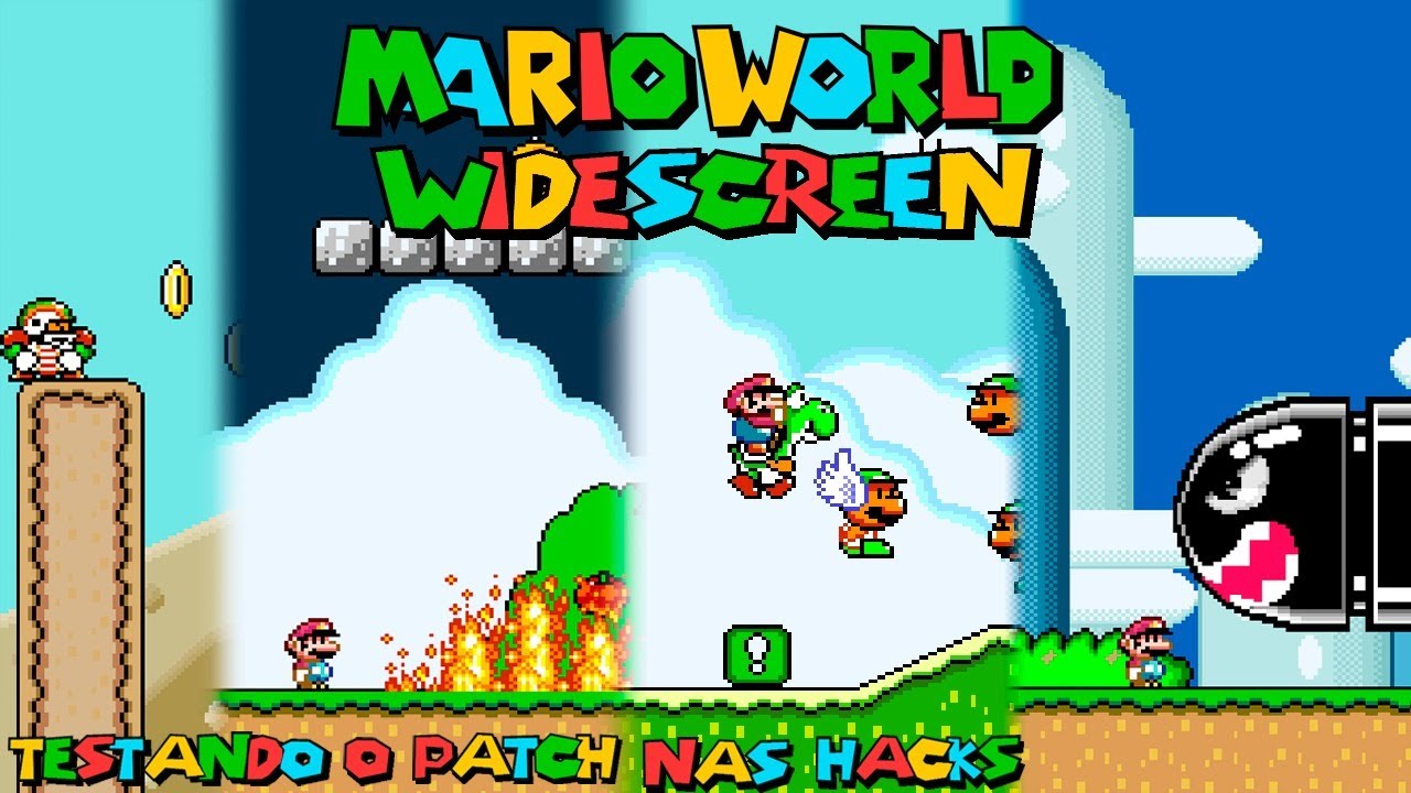 Testando hacks de mario world em widescreen - YouTube