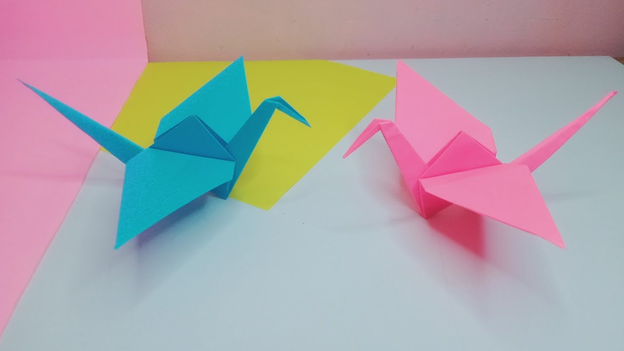 Cara Membuat Burung Bangau Dari Kertas Origami - YouTube