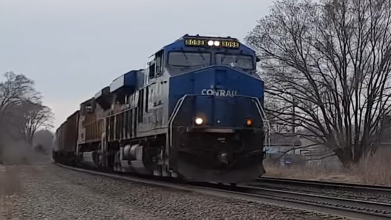 Norfolk Southern Conrail Heritage Unit Leading A Long Manifest Train ...