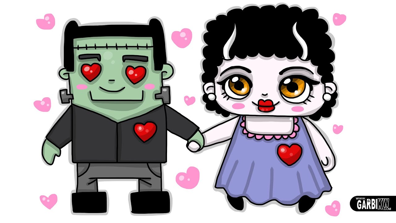 How To Draw Monsters in Love - Happy Valentine's Day by Garbi KW - YouTube