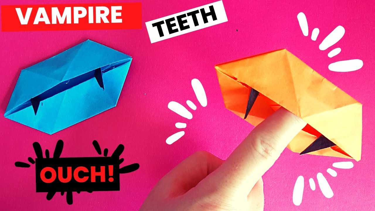 origami VAMPIRE\ origami vampire FANGS\ origami vampire mouth toy ...