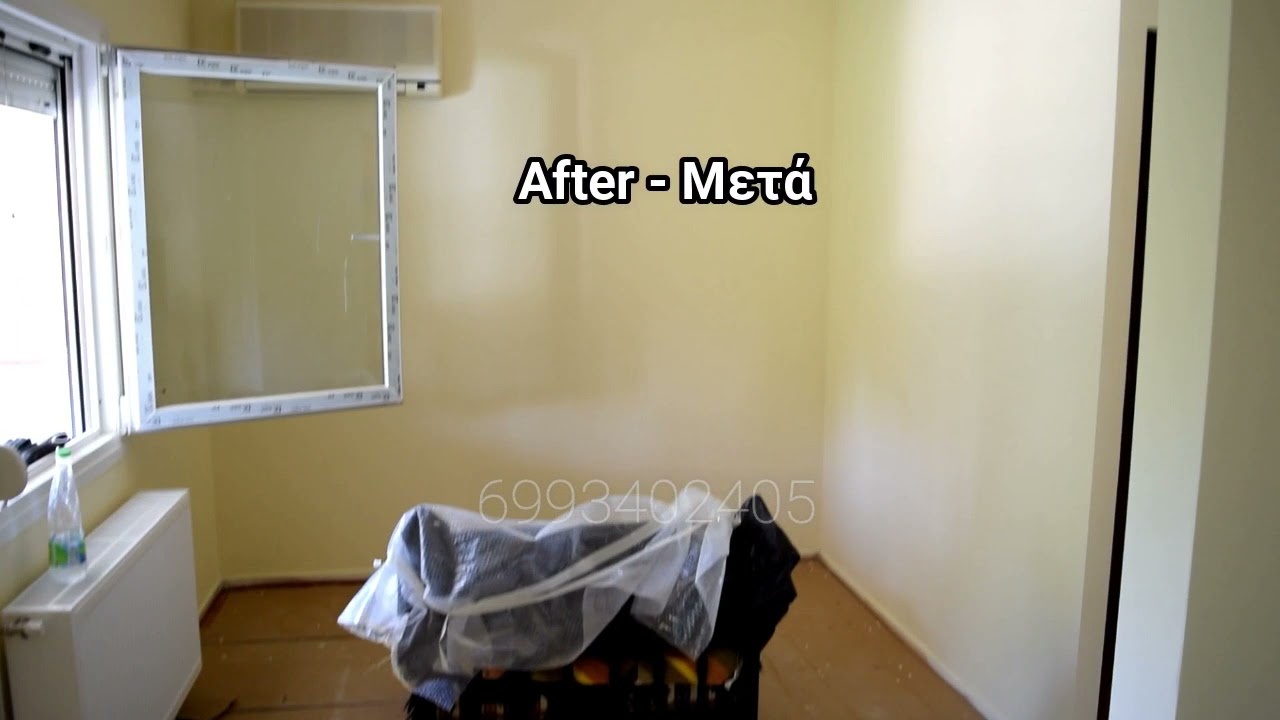 Σπατουλαρισμα Γυψοσανιδας Τρυψιμο και Βαψιμο Θεσσαλονικη - YouTube