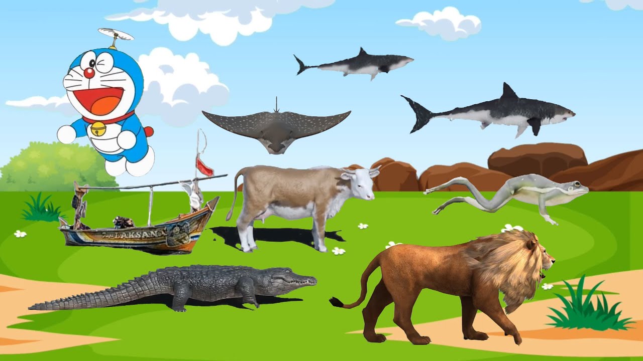 hunting toys crocodile lion shark bull cow frog stingray boat propeller ...