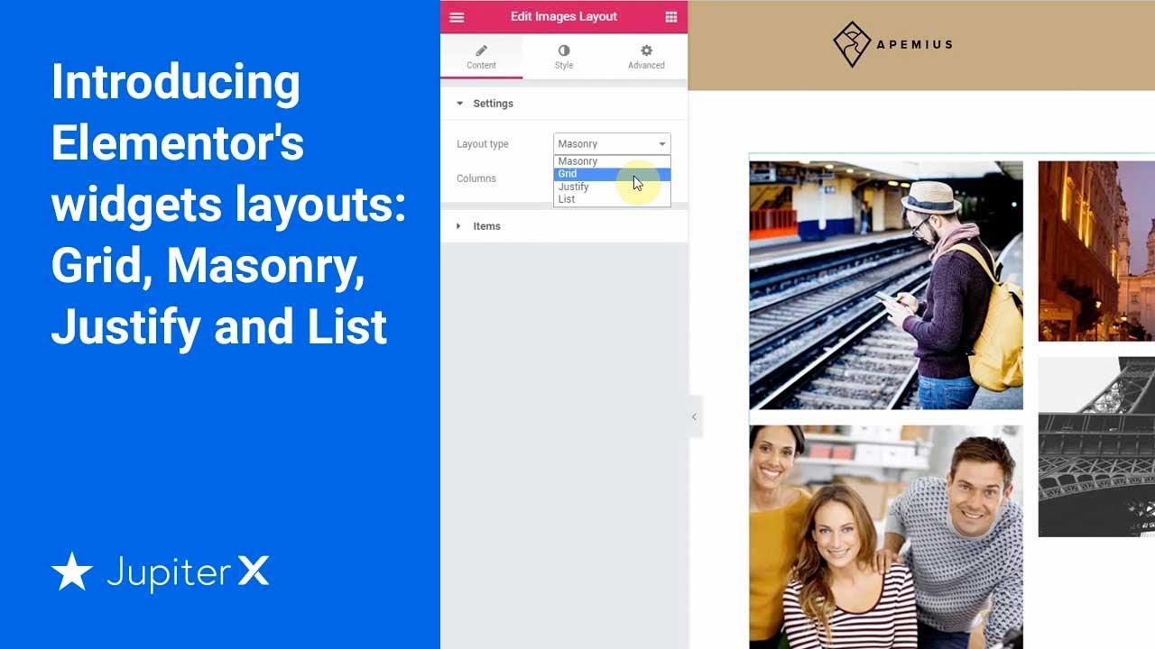 Introducing Elementor's widgets layouts Grid, Masonry, Justify and List ...