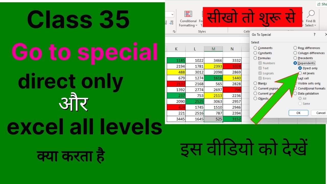 Excel Go to function in Hindi | Learn excel all levels Function | excel ...